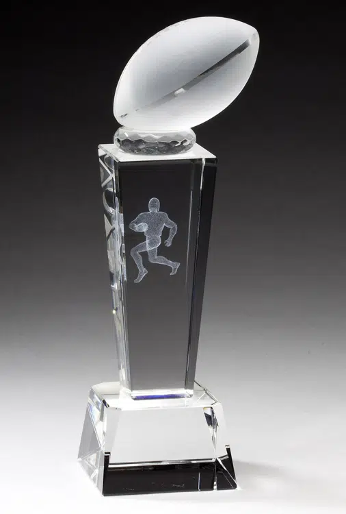 Crystal Football Trophy CRY212 with Free Engraving